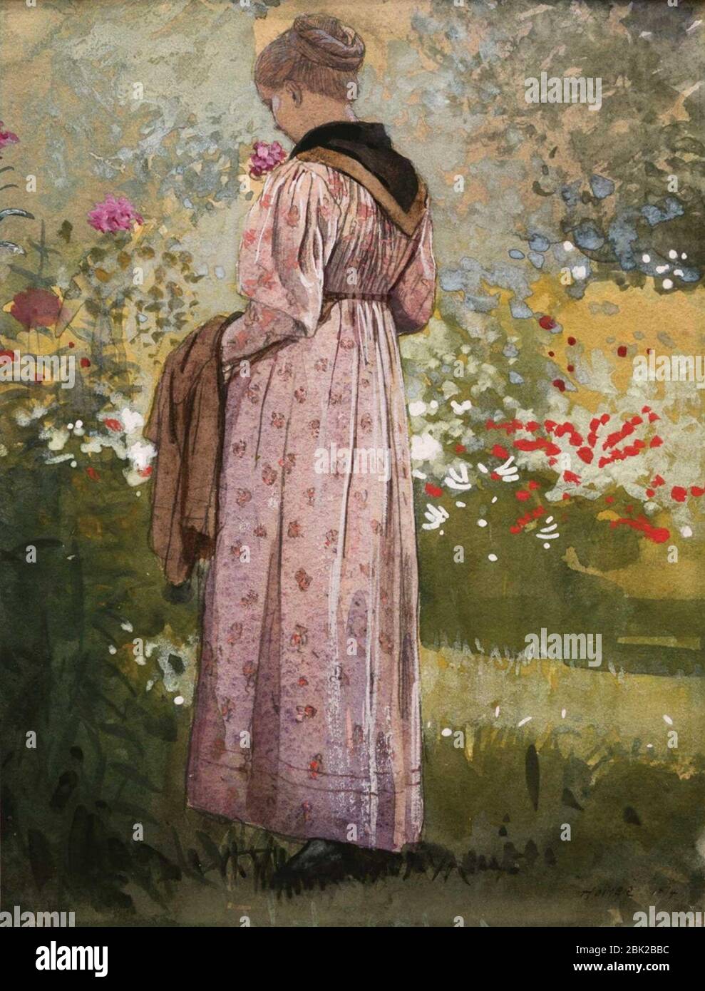 'In the Garden' by Winslow Homer, 1874 Stock Photo - Alamy