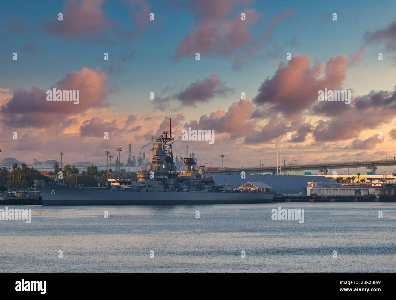 USS Iowa Across Harbor Stock Photo - Alamy