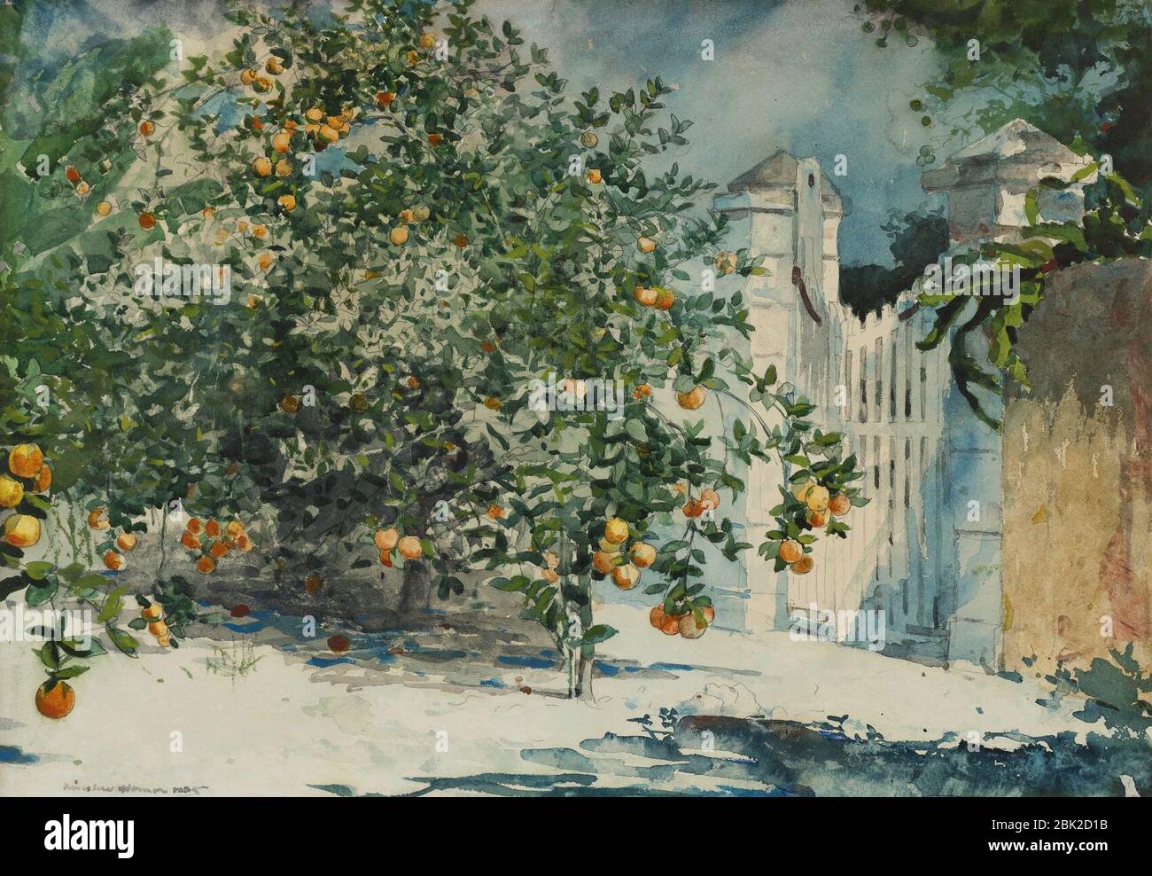 Winslow Homer - Orange trees and gate Stock Photo - Alamy