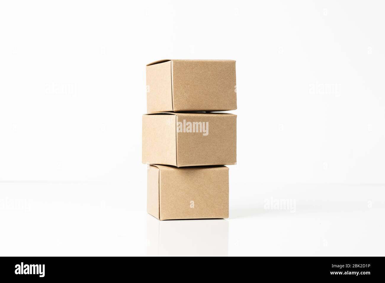 Group of cardboard box isolated on white background with clipping path ...