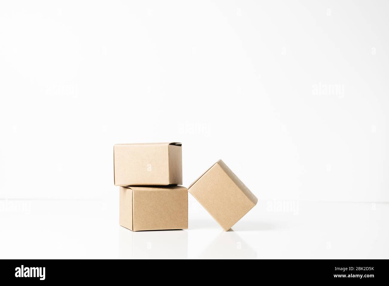 Group of cardboard box isolated on white background with clipping path ...