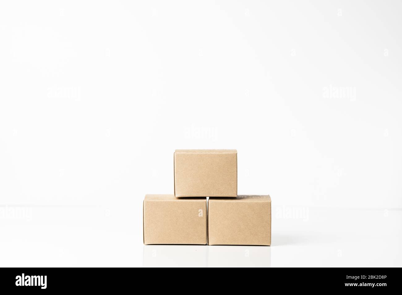Group of cardboard box isolated on white background with clipping path ...