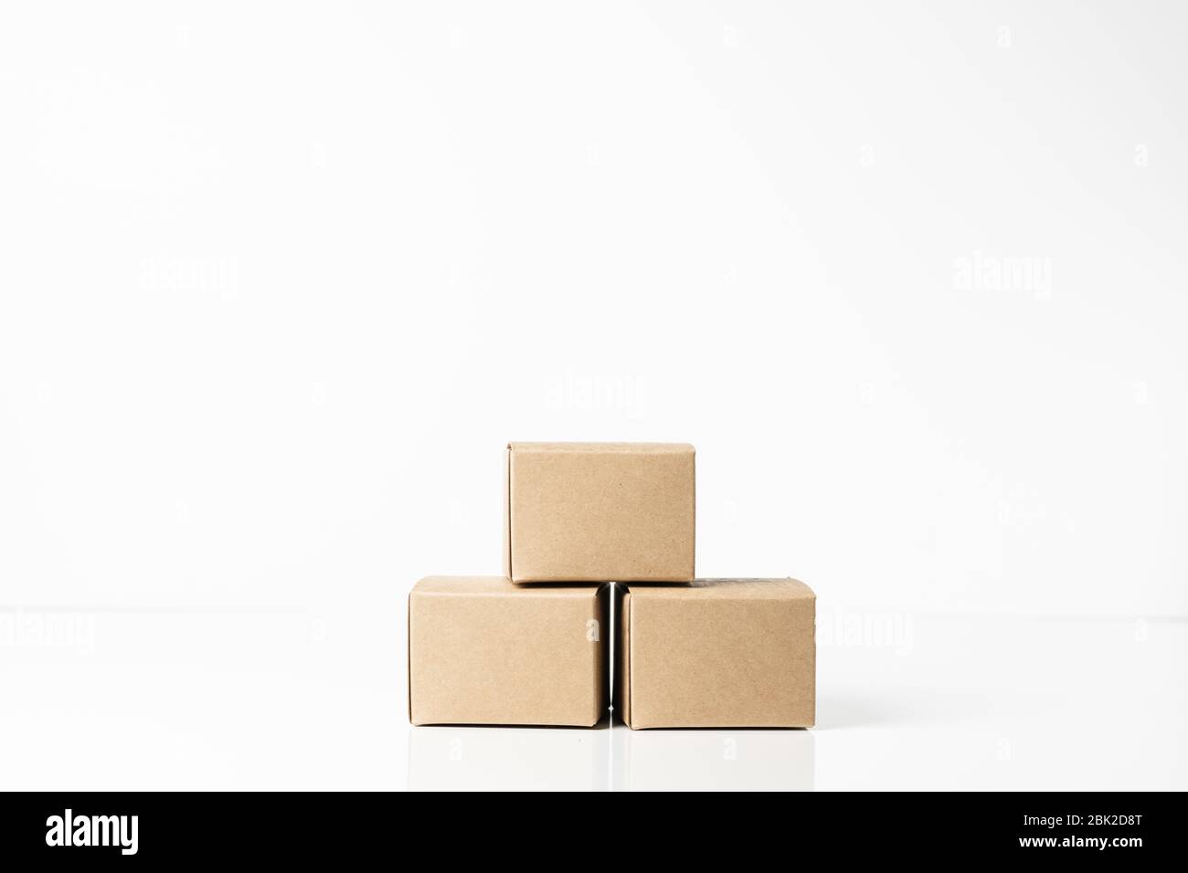 Group of cardboard box isolated on white background with clipping path ...