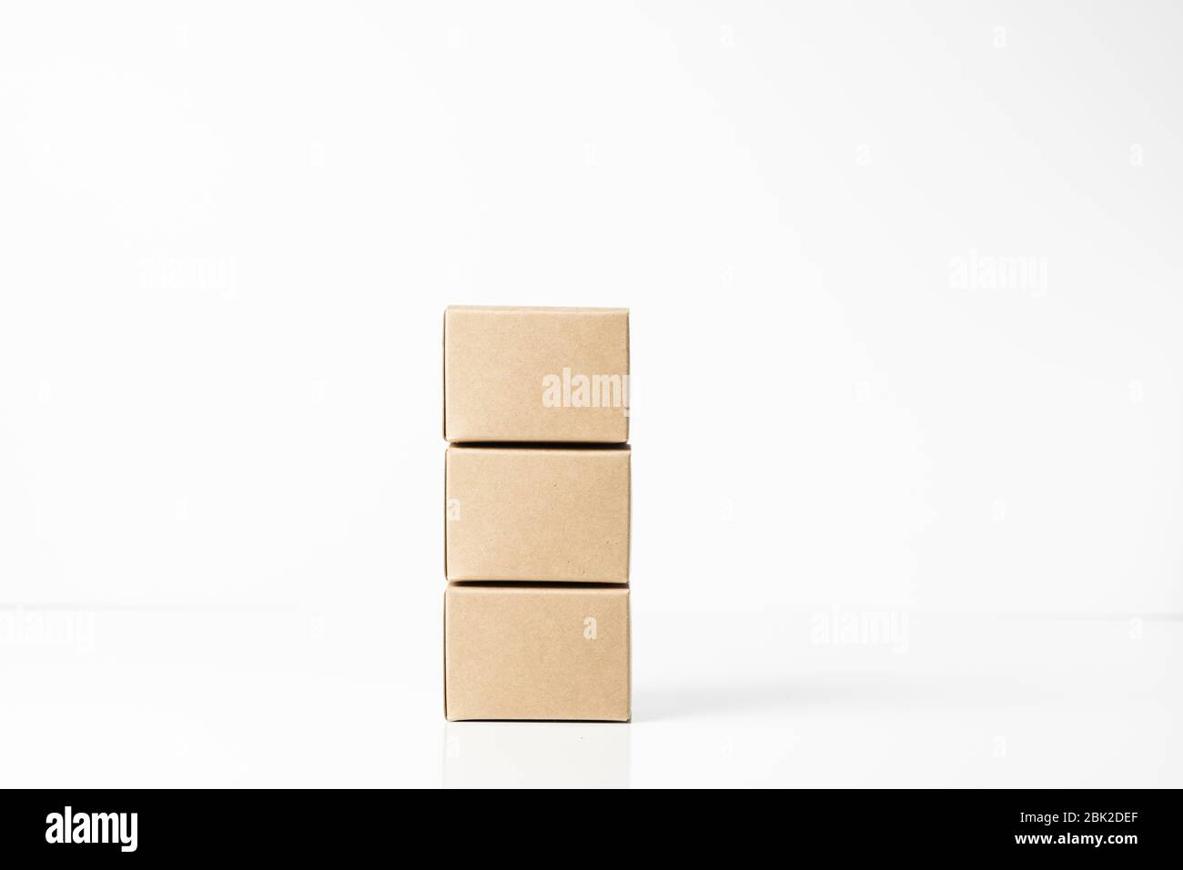 Group of cardboard box isolated on white background with clipping path ...