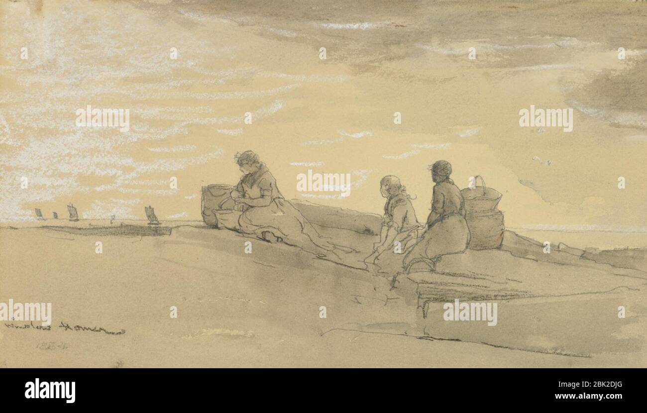 Winslow Homer - Waiting (1884 Stock Photo - Alamy