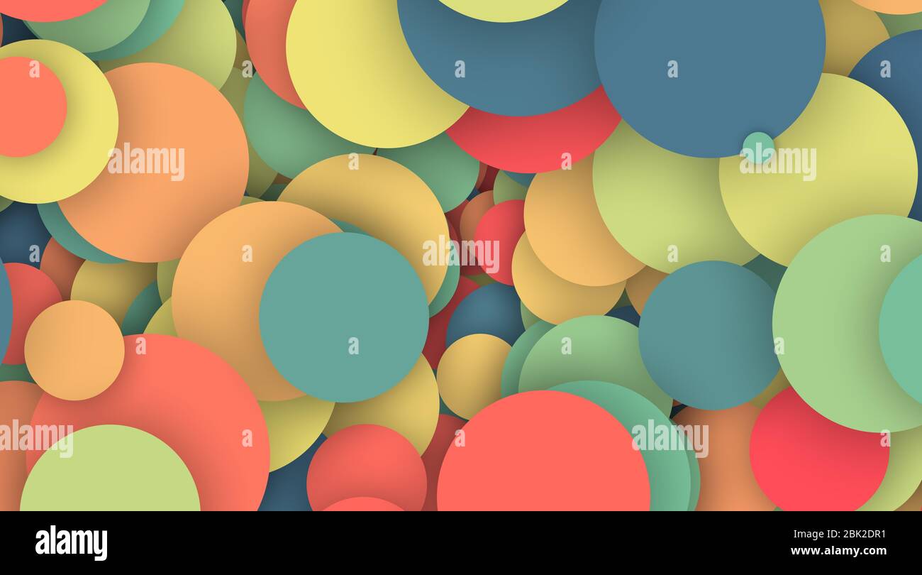 Colorful circles pattern with shadow background.Abstract color shape design.Modern circle ...