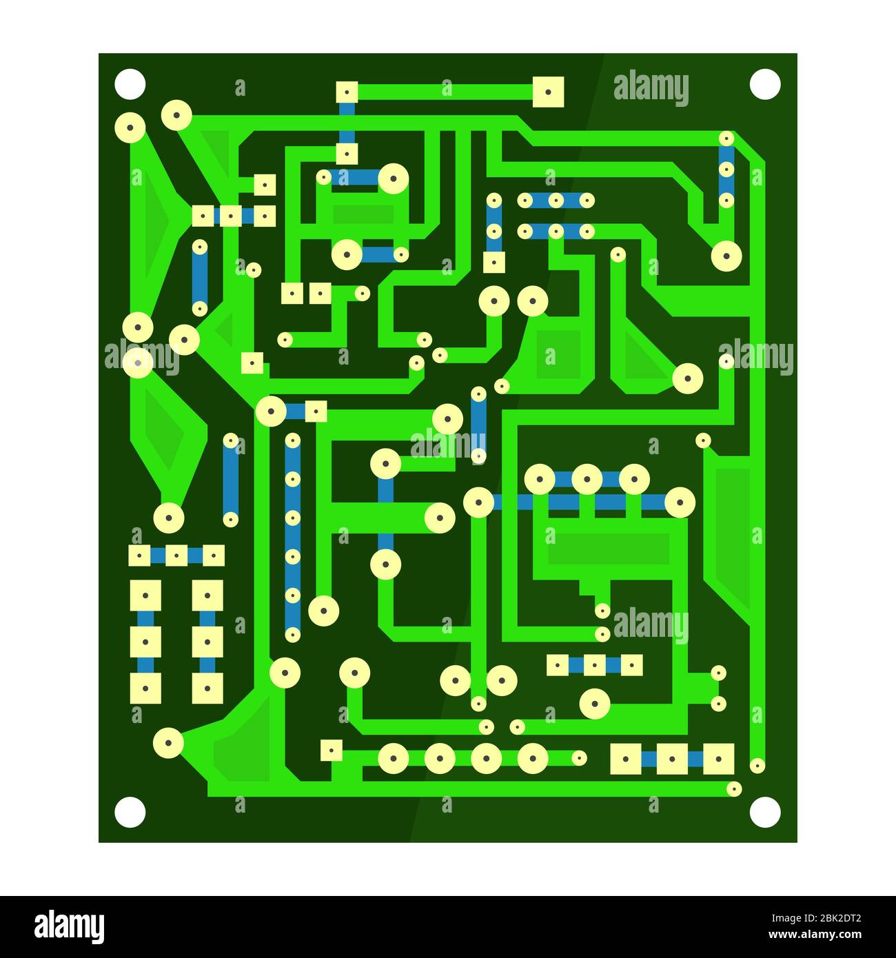 Green Circuit Board. Flat Design. Computer Technology Background ...