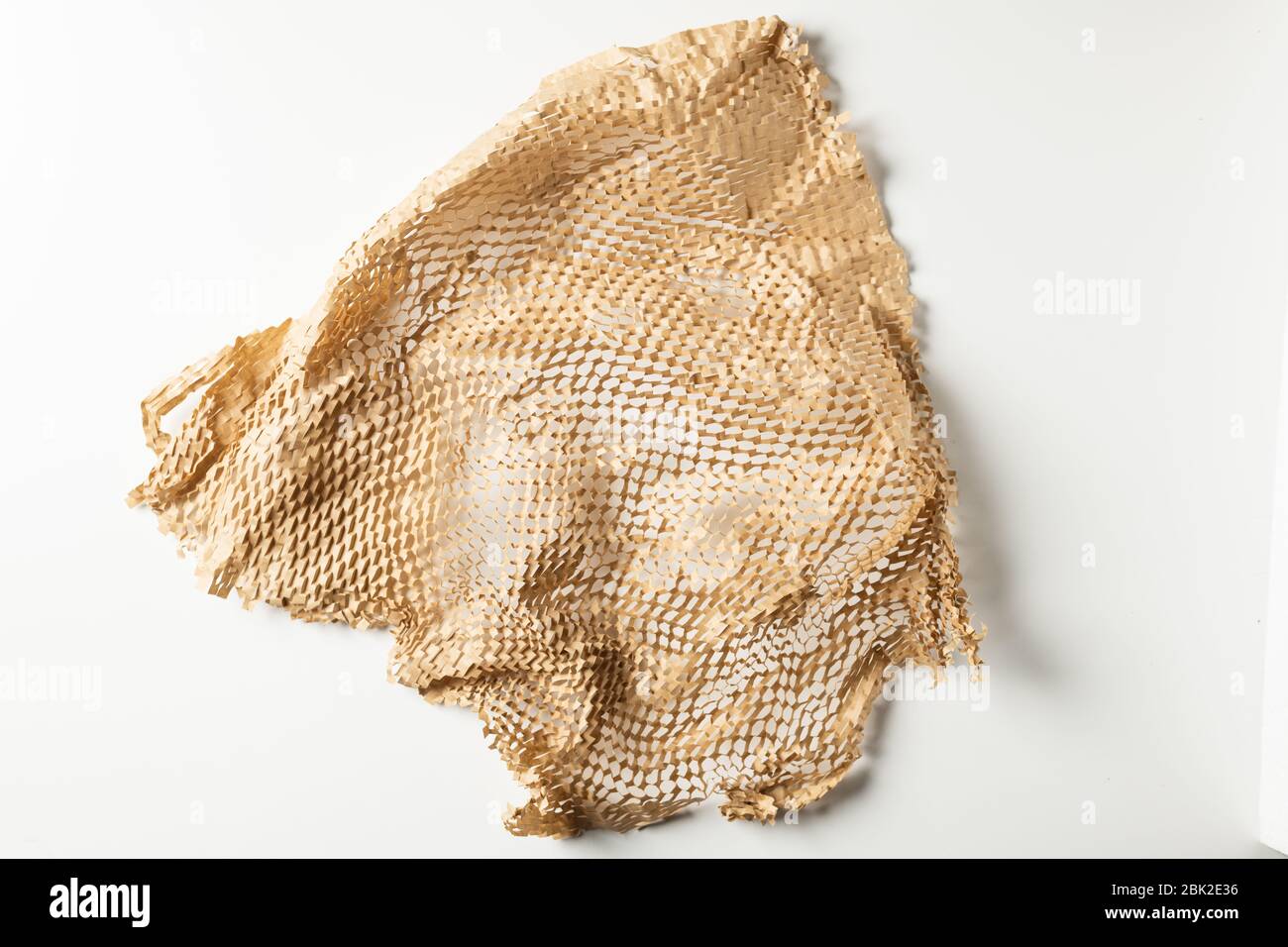 Brown crumpled paper isolated on white background. Ecology concept ...