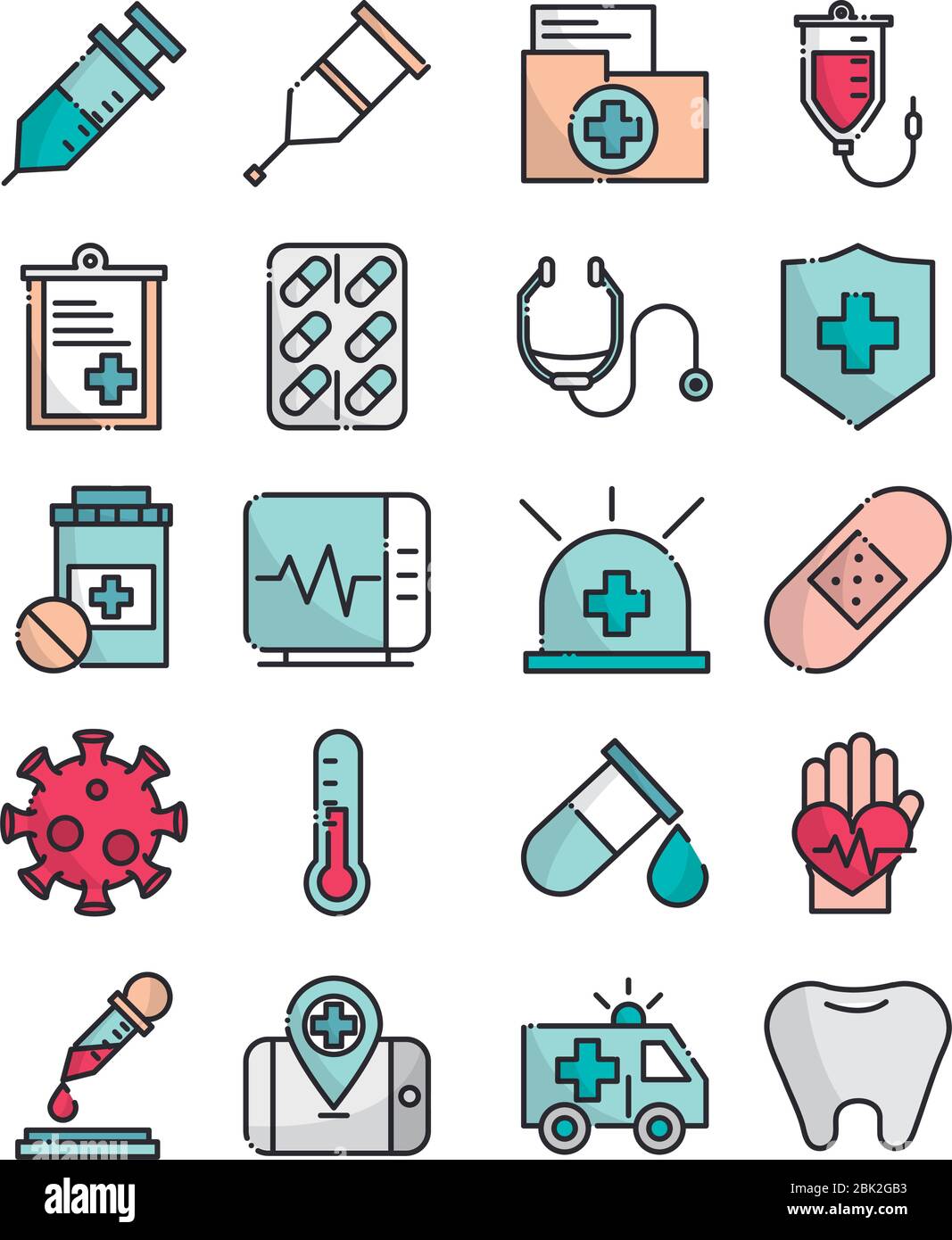 medical health care equipment assistance support icons set vector ...