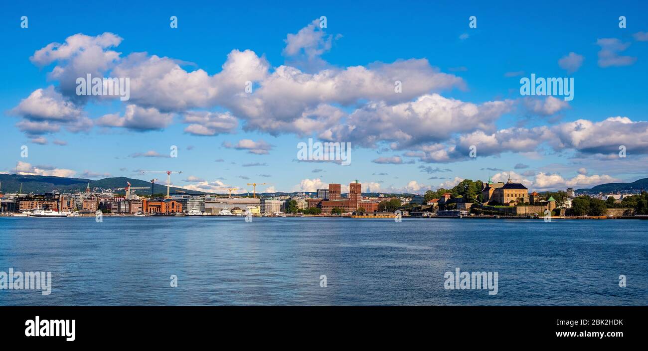 Oslo, Ostlandet / Norway - 2019/09/02: Panoramic view of Oslo ...