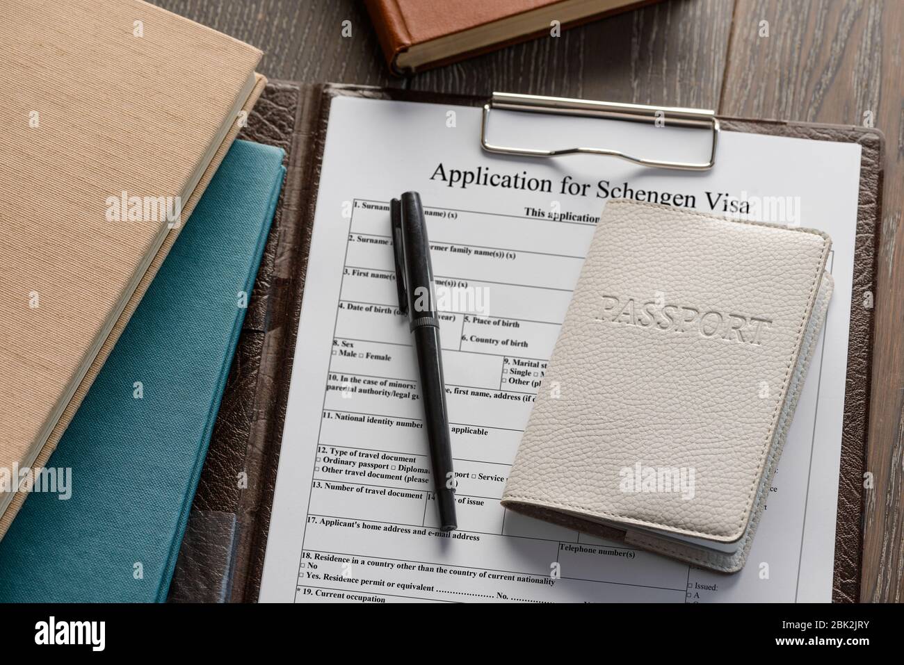 Set of documents for obtaining a Schengen visa Stock Photo - Alamy