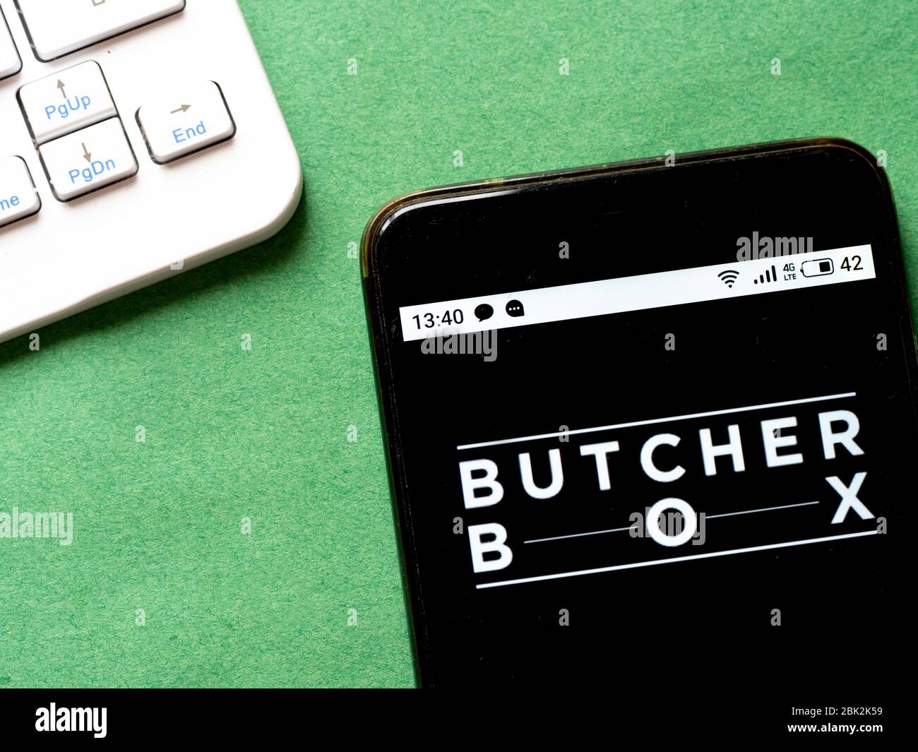 In this photo illustration e-commerce Butcher Box logo is seen ...
