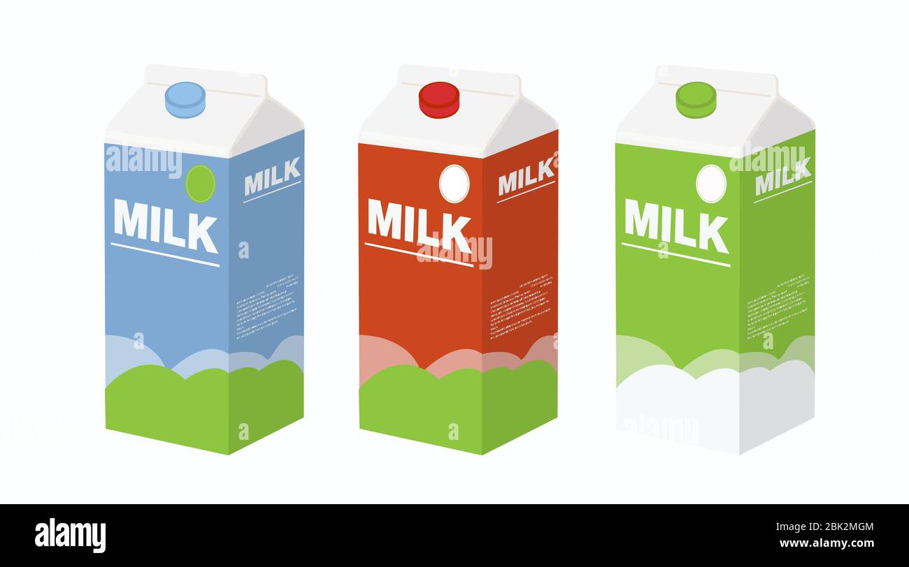 Collection of milk boxes. Milk carton mockup packages Stock Photo - Alamy