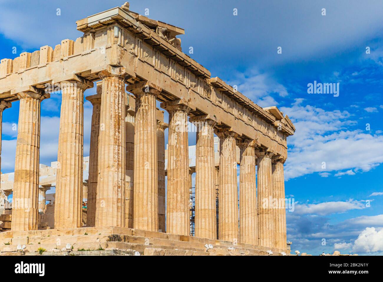 Parthenon temple with blue sky and some clouds Stock Photo - Alamy