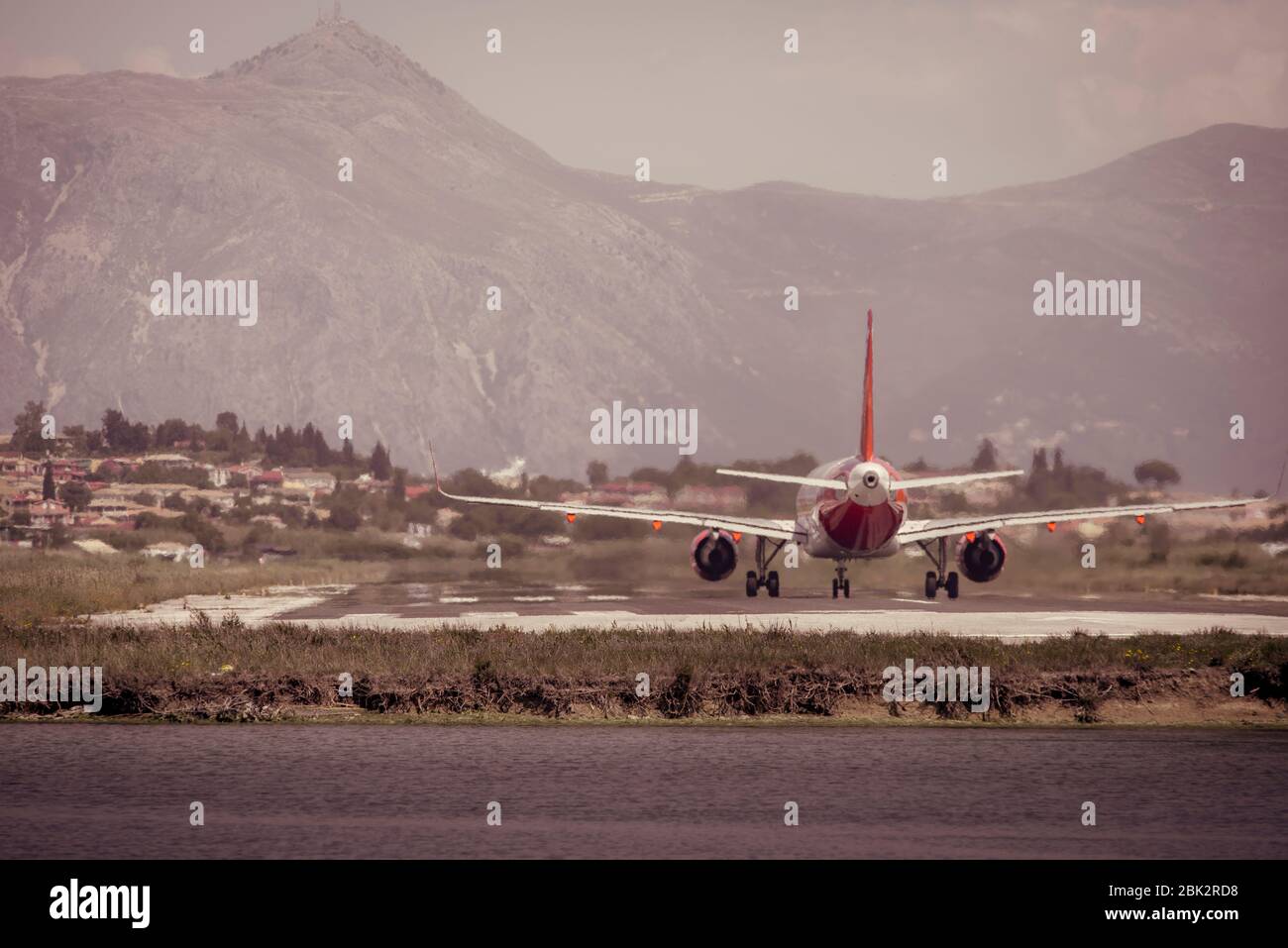 Corfu airport runway hi-res stock photography and images - Alamy