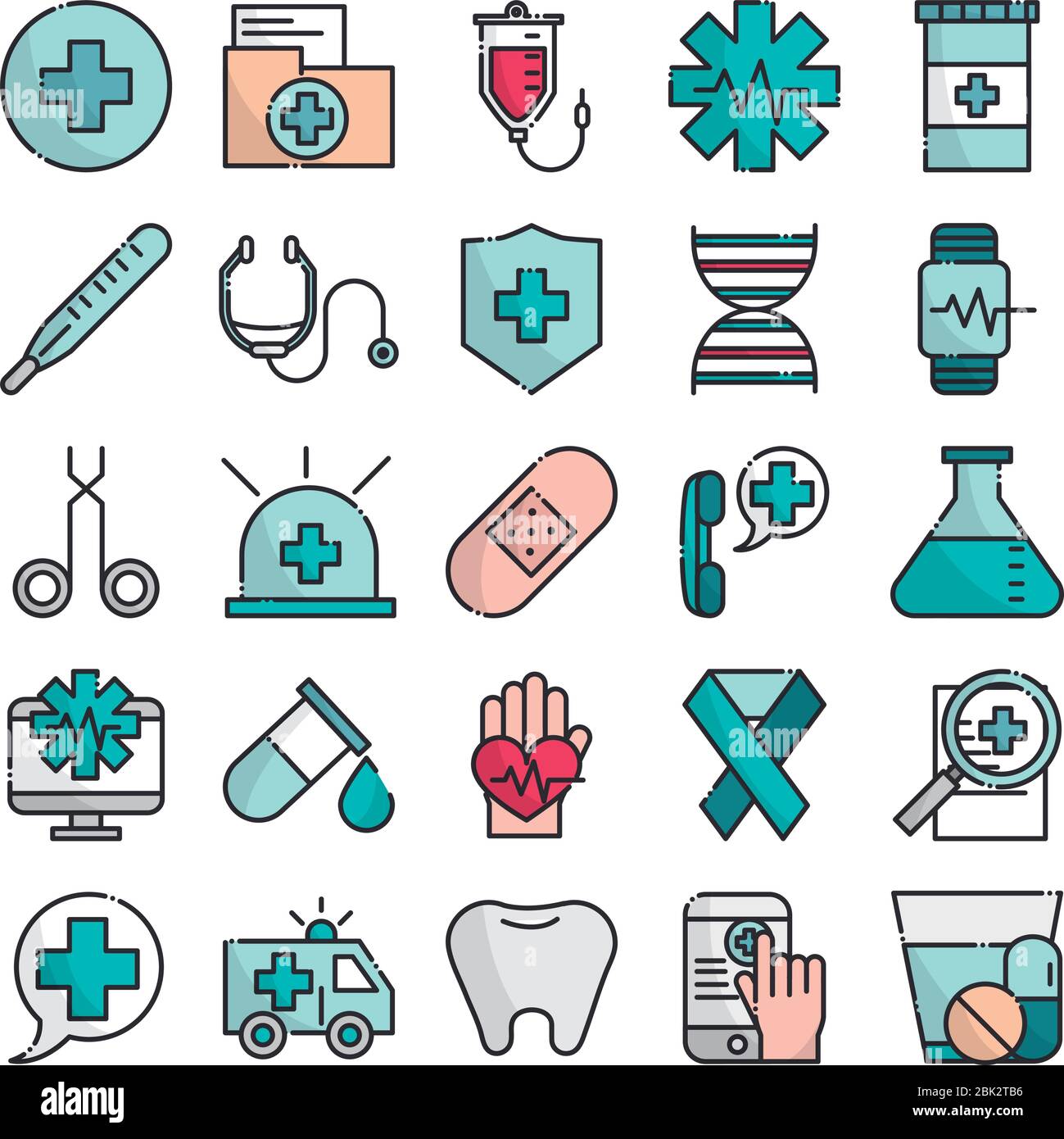 medical health care equipment assistance support icons set vector ...