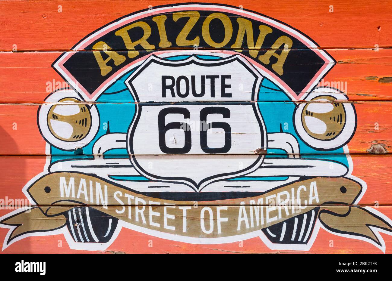 Historic route 66 sign in the USA Stock Photo - Alamy
