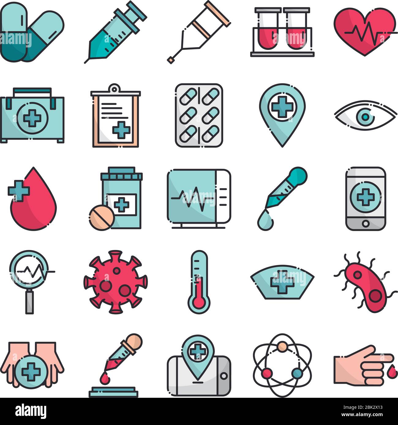 medical health care equipment assistance support icons set vector ...