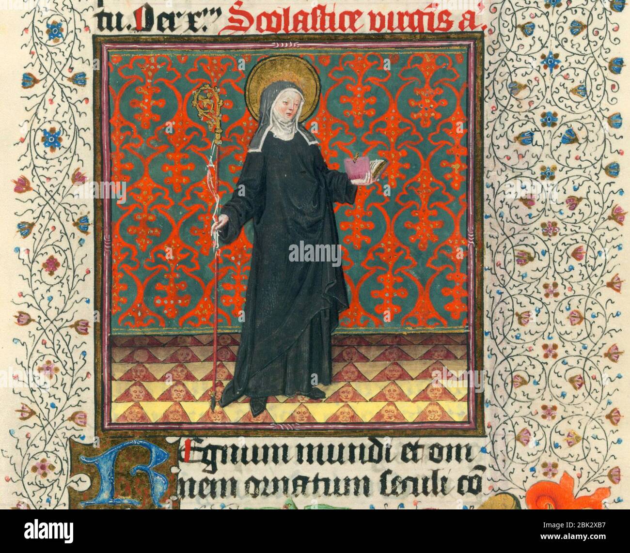 Vintage Medieval painting of a religious christian saint Stock Photo ...