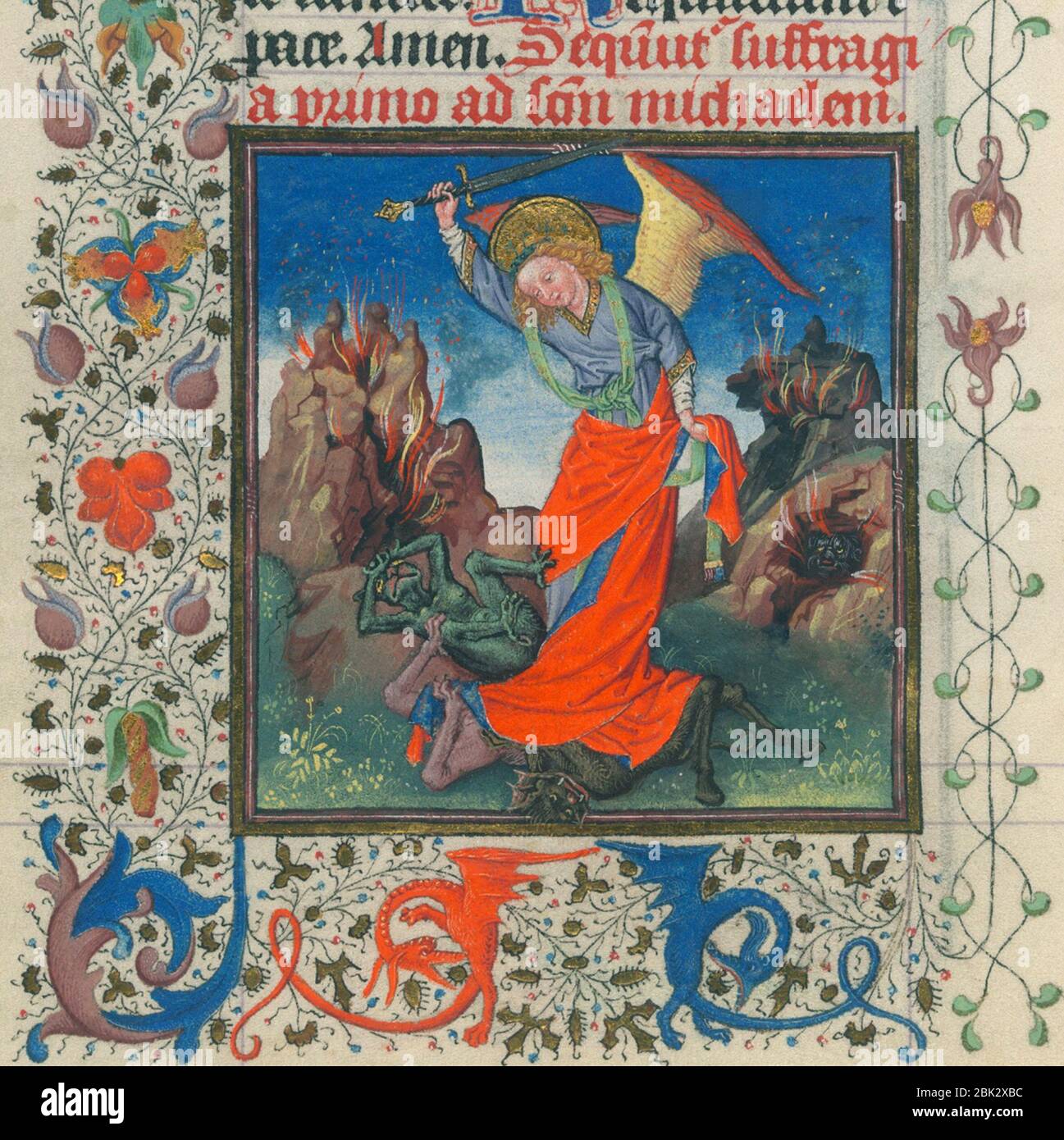 Vintage Medieval painting of a religious christian saint Stock Photo ...