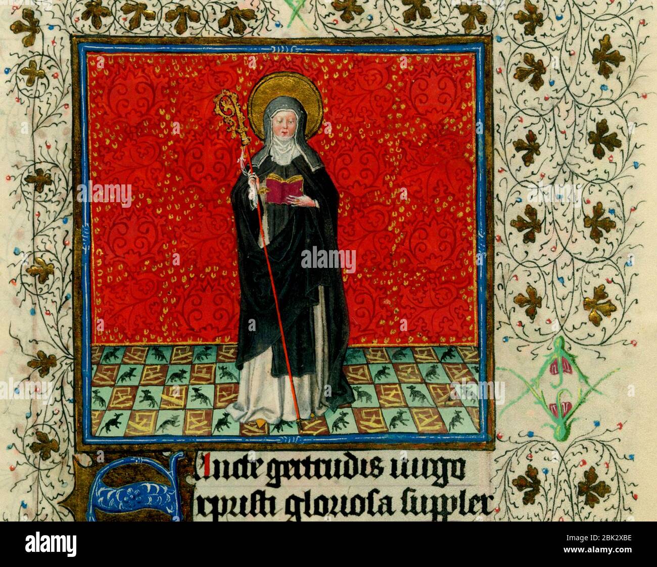 Vintage Medieval painting of a religious christian saint Stock Photo ...