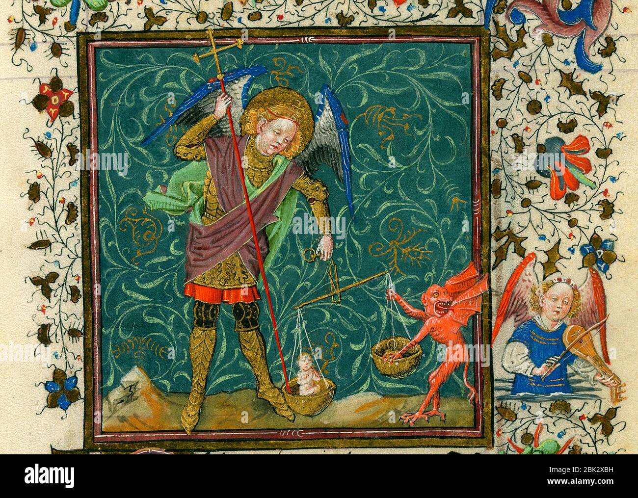 Vintage Medieval painting of a religious christian saint Stock Photo ...