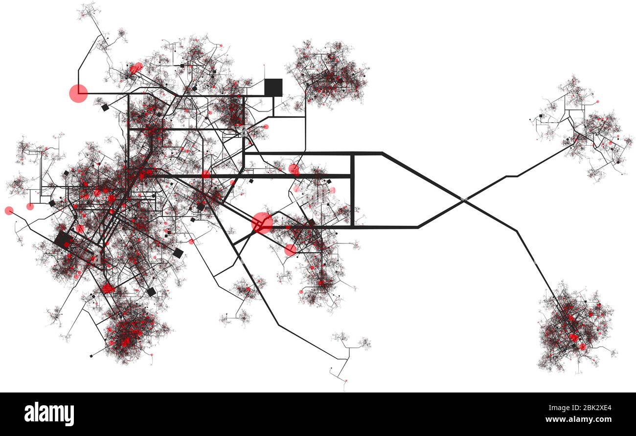 Infected City Pandemic Contact Tracing Quarantine Containment Stock ...