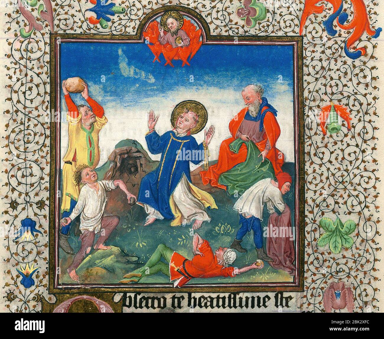 Vintage Medieval painting of a religious christian saint Stock Photo ...