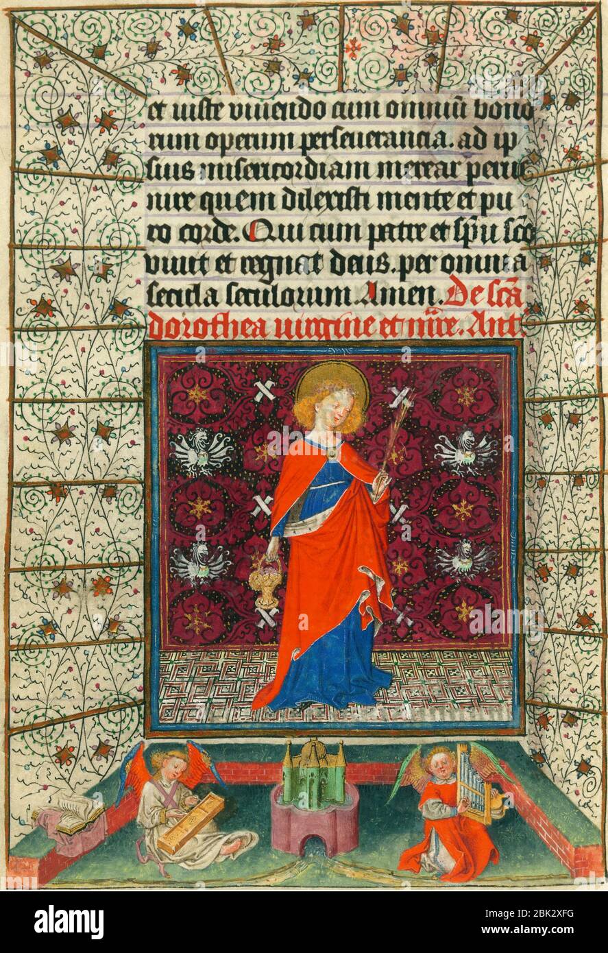 Vintage Medieval painting of a religious christian saint Stock Photo ...