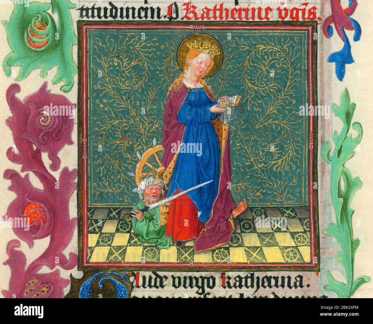 Vintage Medieval painting of a religious christian saint Stock Photo ...