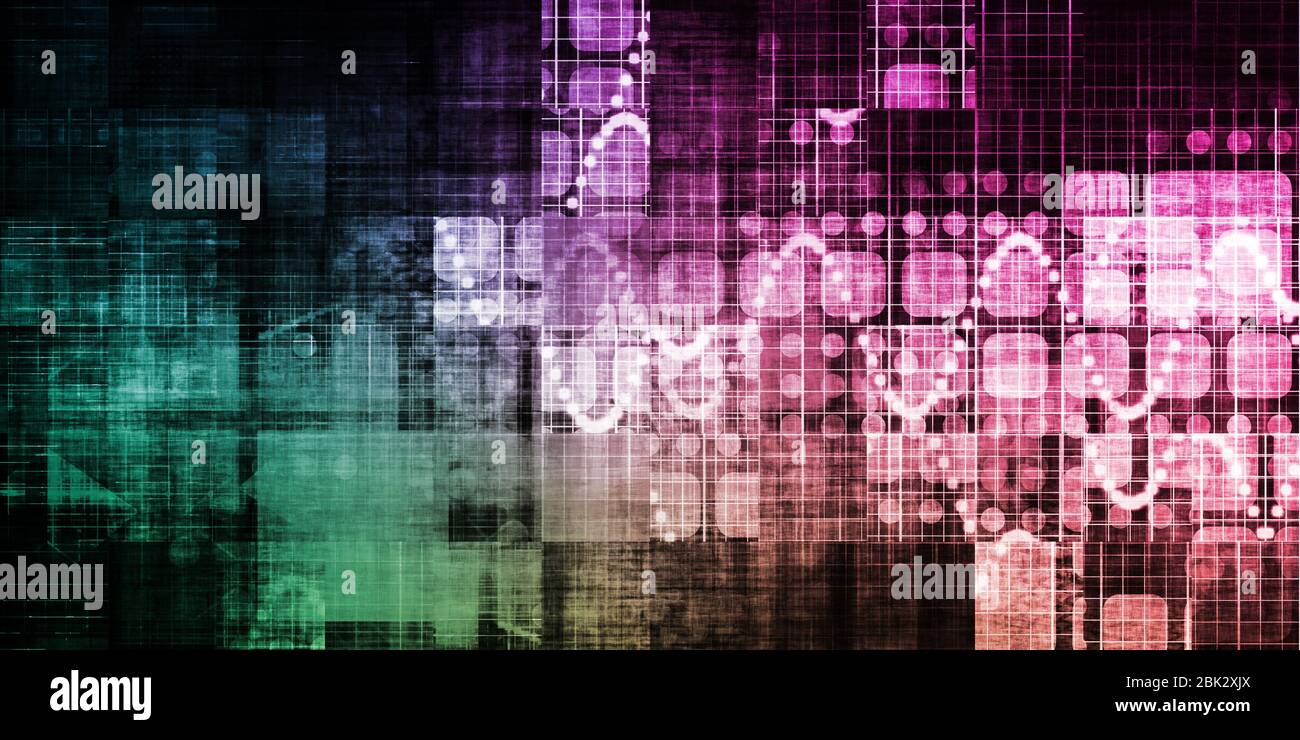 Futuristic Art Abstract with Digital Technology Theme Stock Photo - Alamy