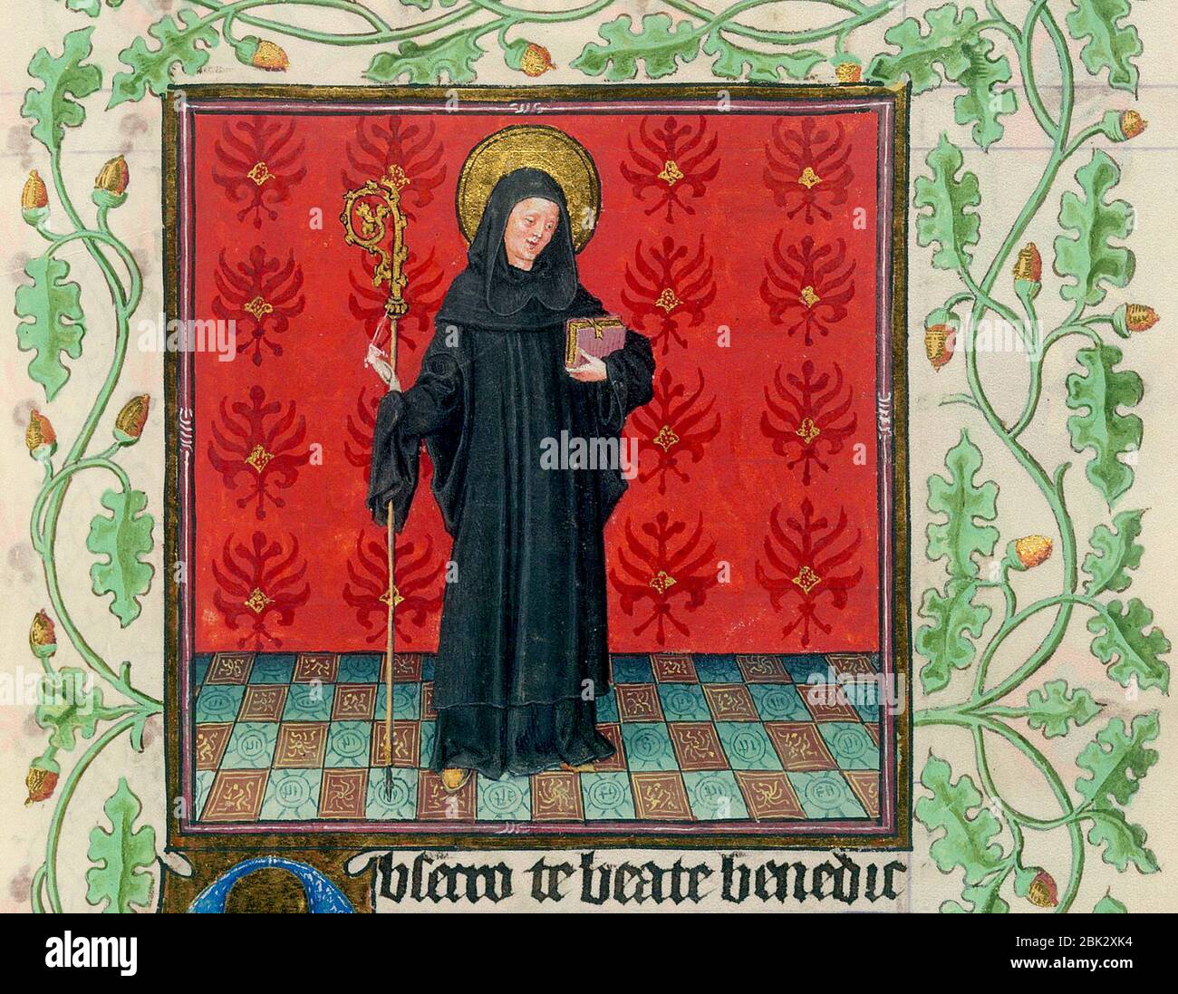 Vintage Medieval painting of a religious christian saint Stock Photo ...
