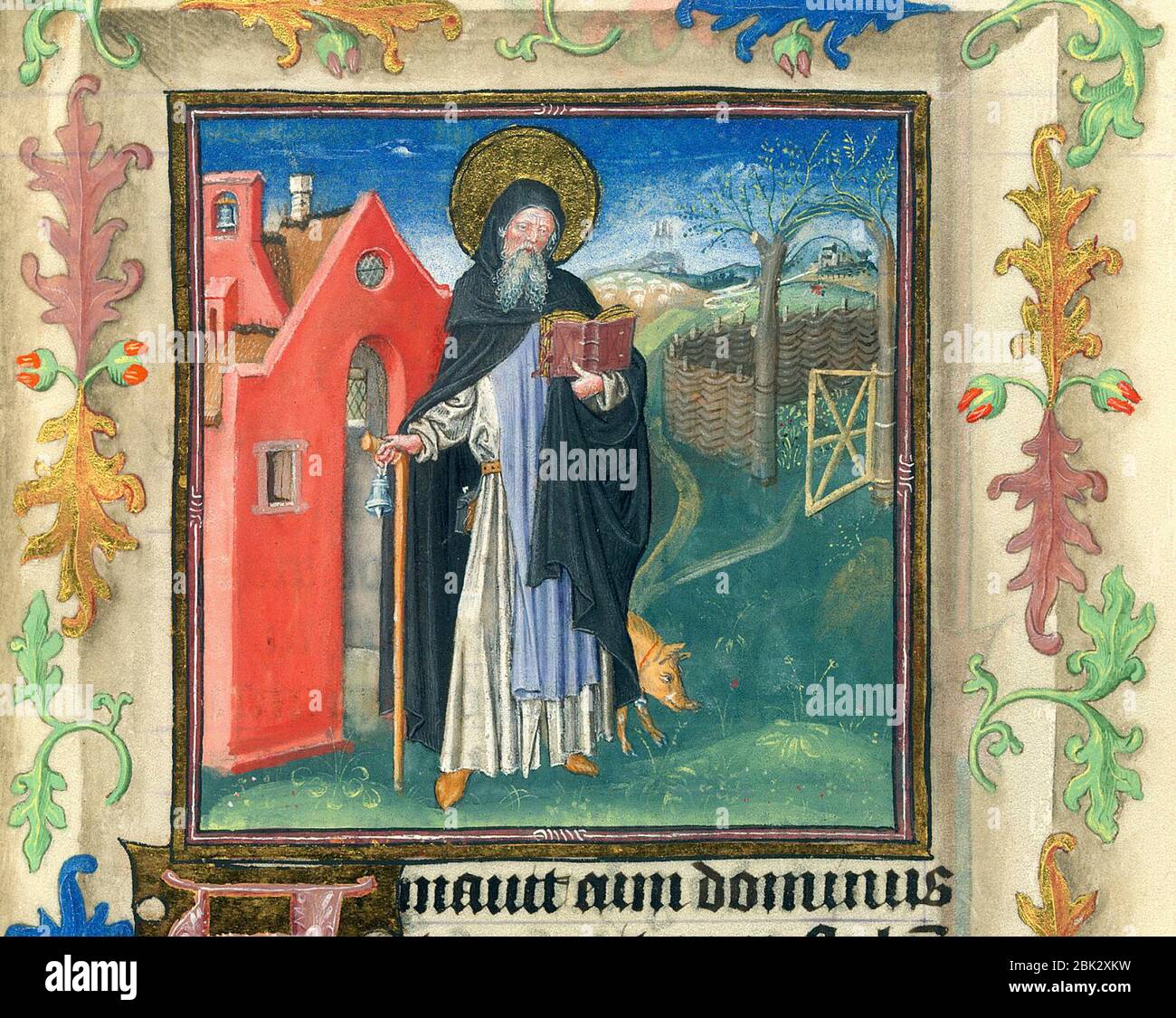 Vintage Medieval painting of a religious christian saint Stock Photo ...
