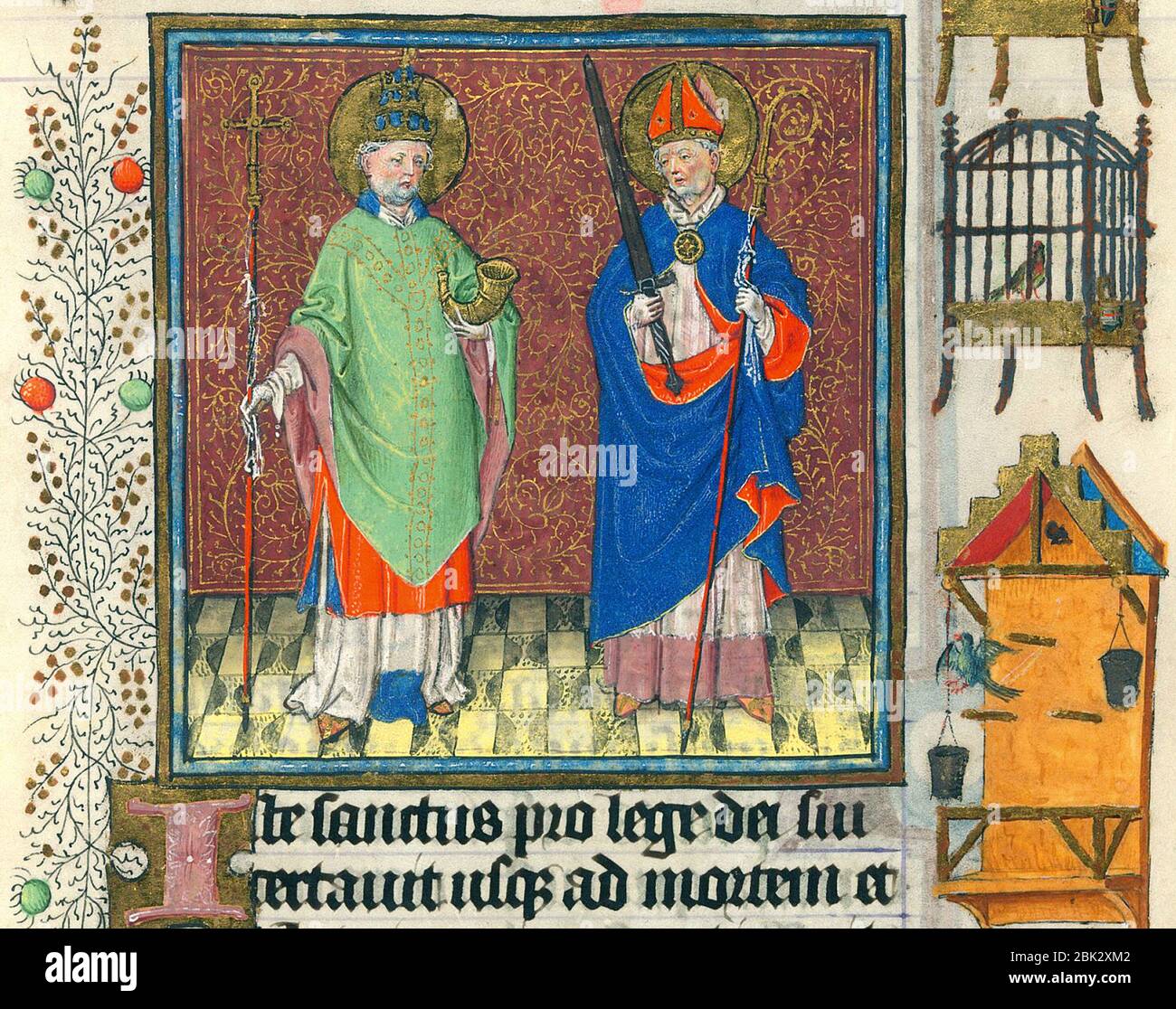 Vintage Medieval painting of a religious christian saint Stock Photo ...