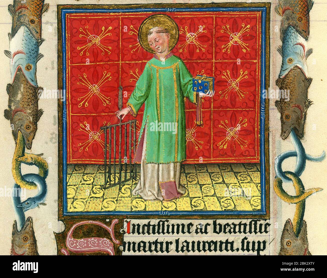 Vintage Medieval painting of a religious christian saint Stock Photo ...