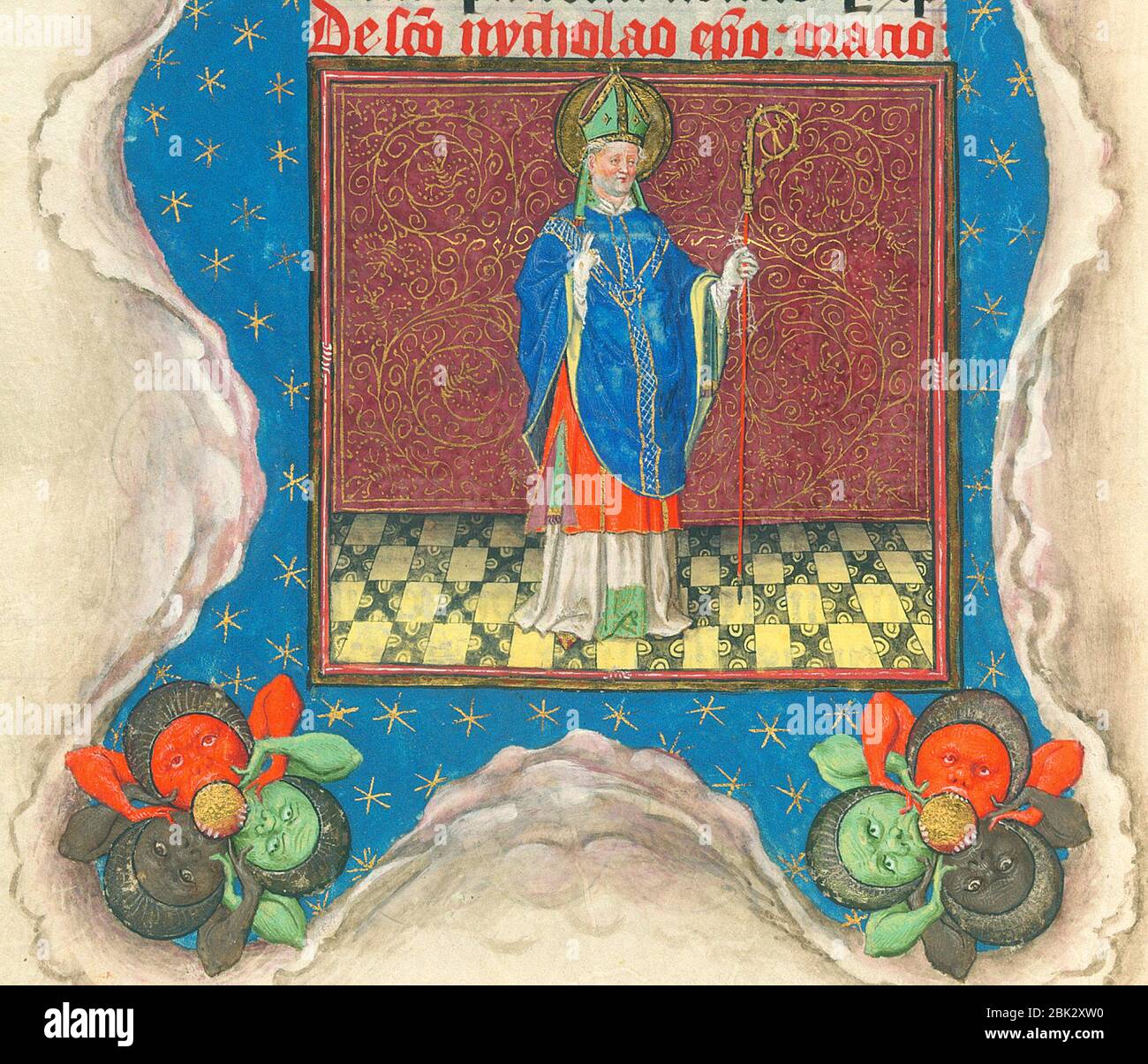 Vintage Medieval painting of a religious christian saint Stock Photo ...