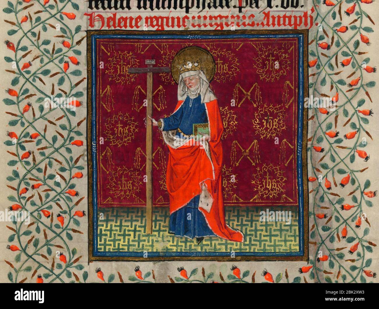 Vintage Medieval painting of a religious christian saint Stock Photo ...