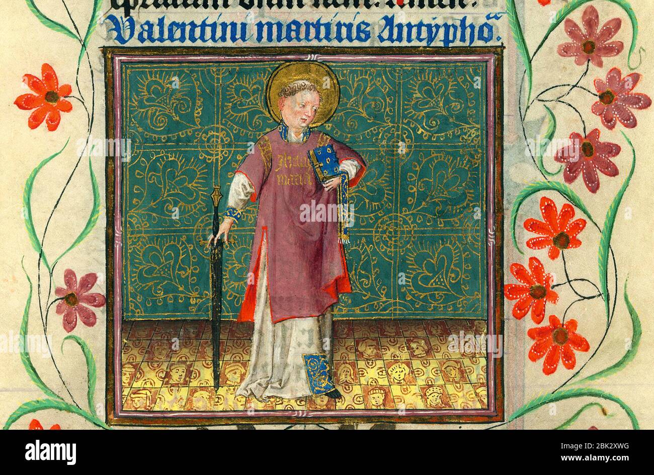 Vintage Medieval painting of a religious christian saint Stock Photo ...
