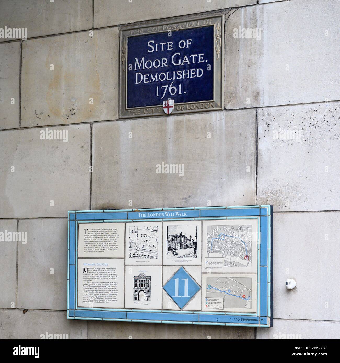Moor Gate Plaque, 72 Moorgate, EC2, London Stock Photo - Alamy