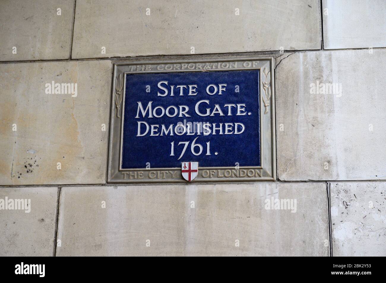 Moor Gate Plaque, 72 Moorgate, EC2, London Stock Photo - Alamy