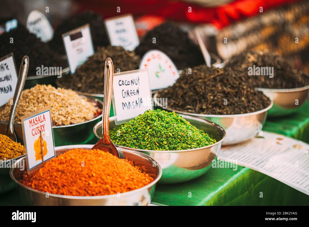 Canacona, Goa, India. Close View Of Coconut Green Masala And Masala ...