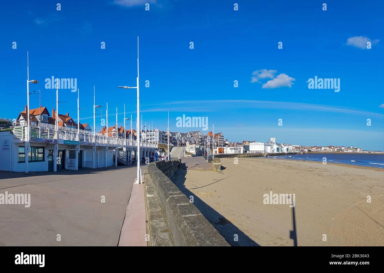 Panorama, Bridlington Beach, looking to harbour, East Riding, Yorkshire ...