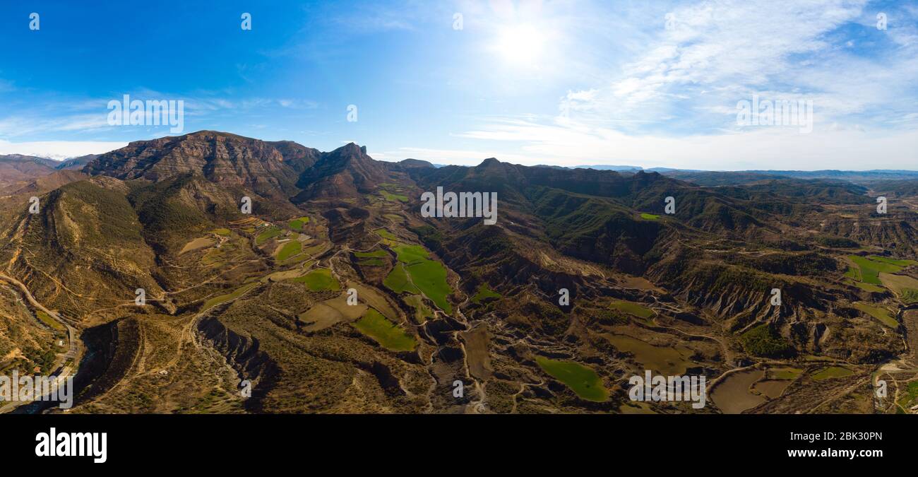 Mountains of huesca panoramic take Stock Photo - Alamy