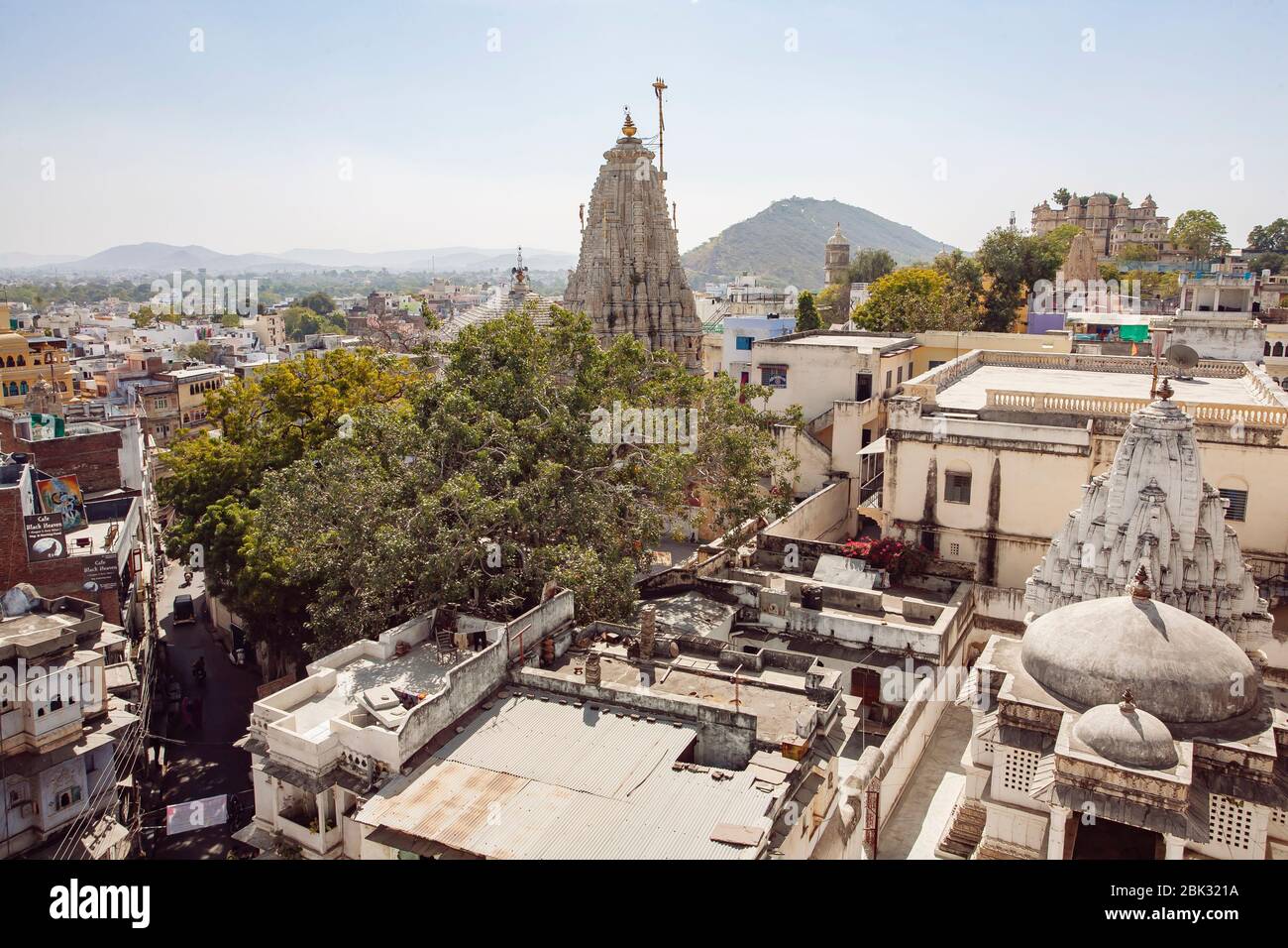 Udaipur city of India, city center landscape view from a rooftop Stock ...