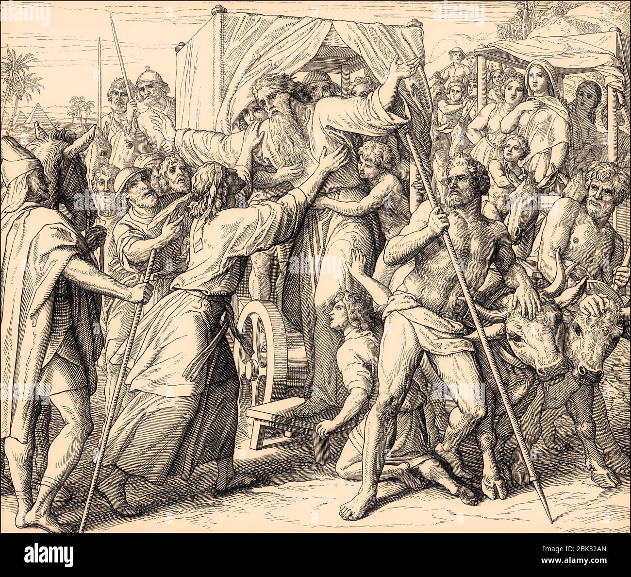 Jacob and Joseph Reunited, Old Testament, by Julius Schnorr von ...