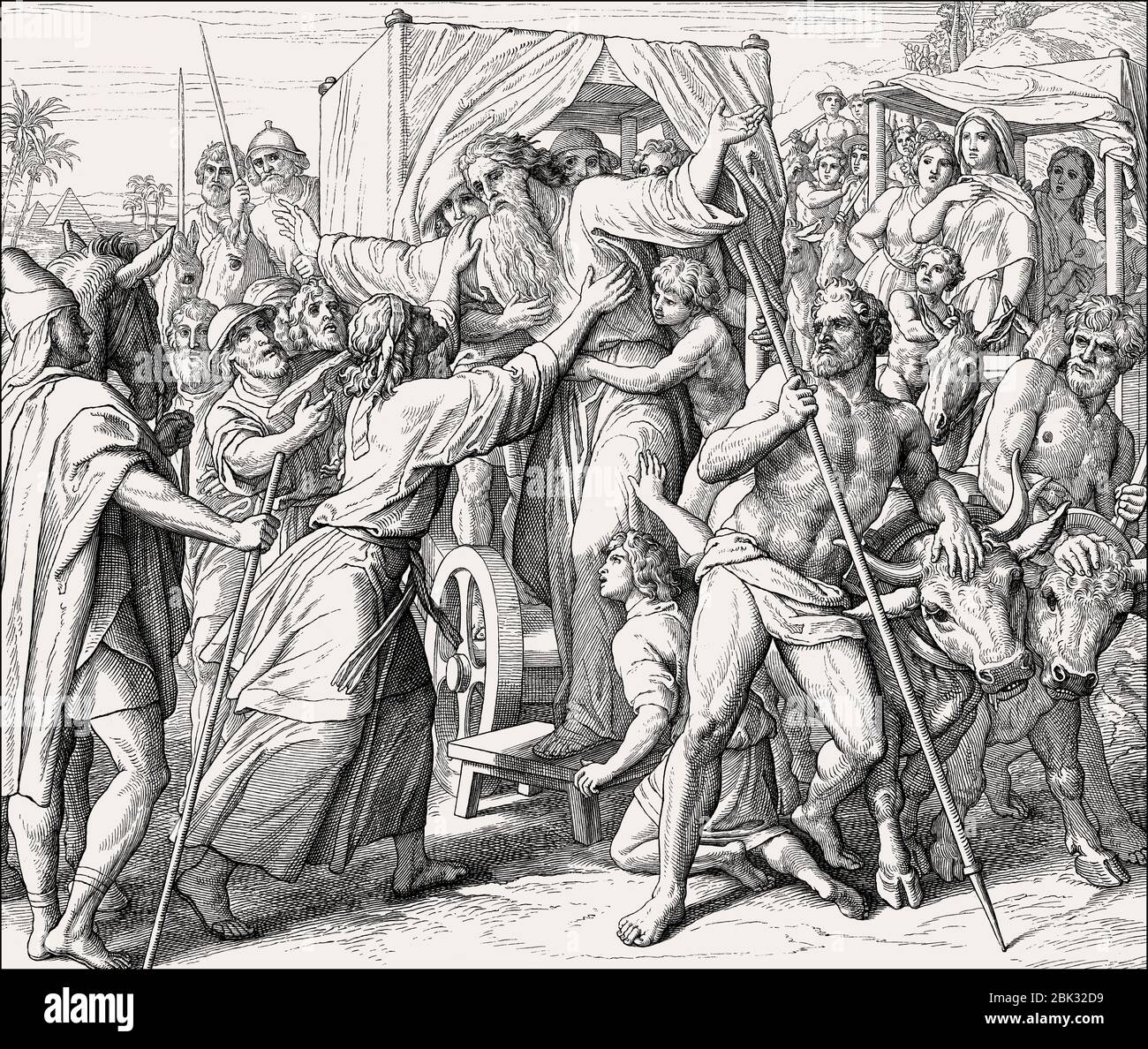 Jacob and Joseph Reunited, Old Testament, by Julius Schnorr von ...