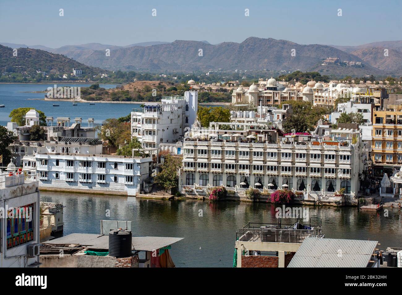 Udaipur city of India, city center landscape view from a rooftop Stock ...