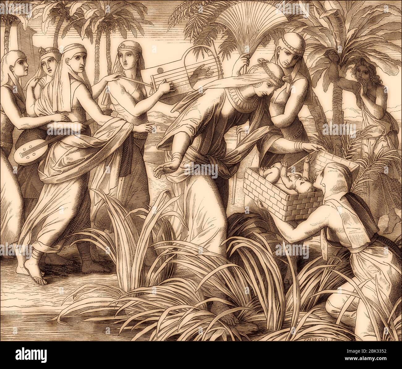 The Finding of Moses, Old Testament, by Julius Schnorr von Carolsfeld ...