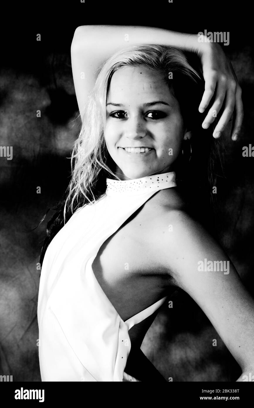 Backless dress black hi-res stock photography and images - Alamy