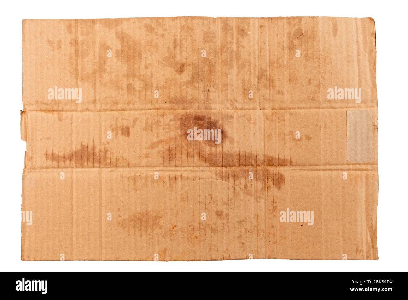 blank flat dirty sheet of yellow cardboard - mockup for homeless ...